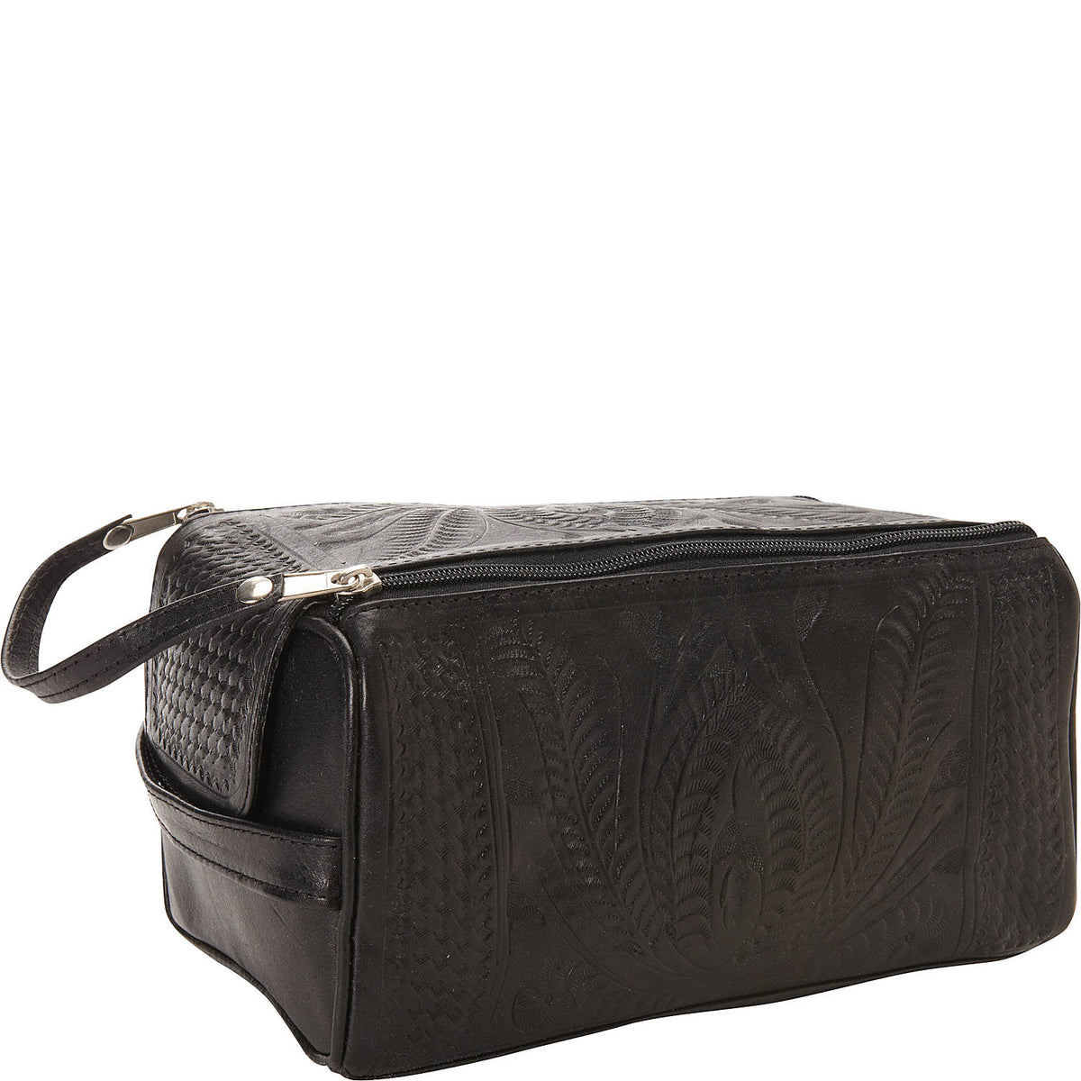 Shaving Bag. Hand Tooled Leather, Zip Compartment, and Vinyl Lining ...