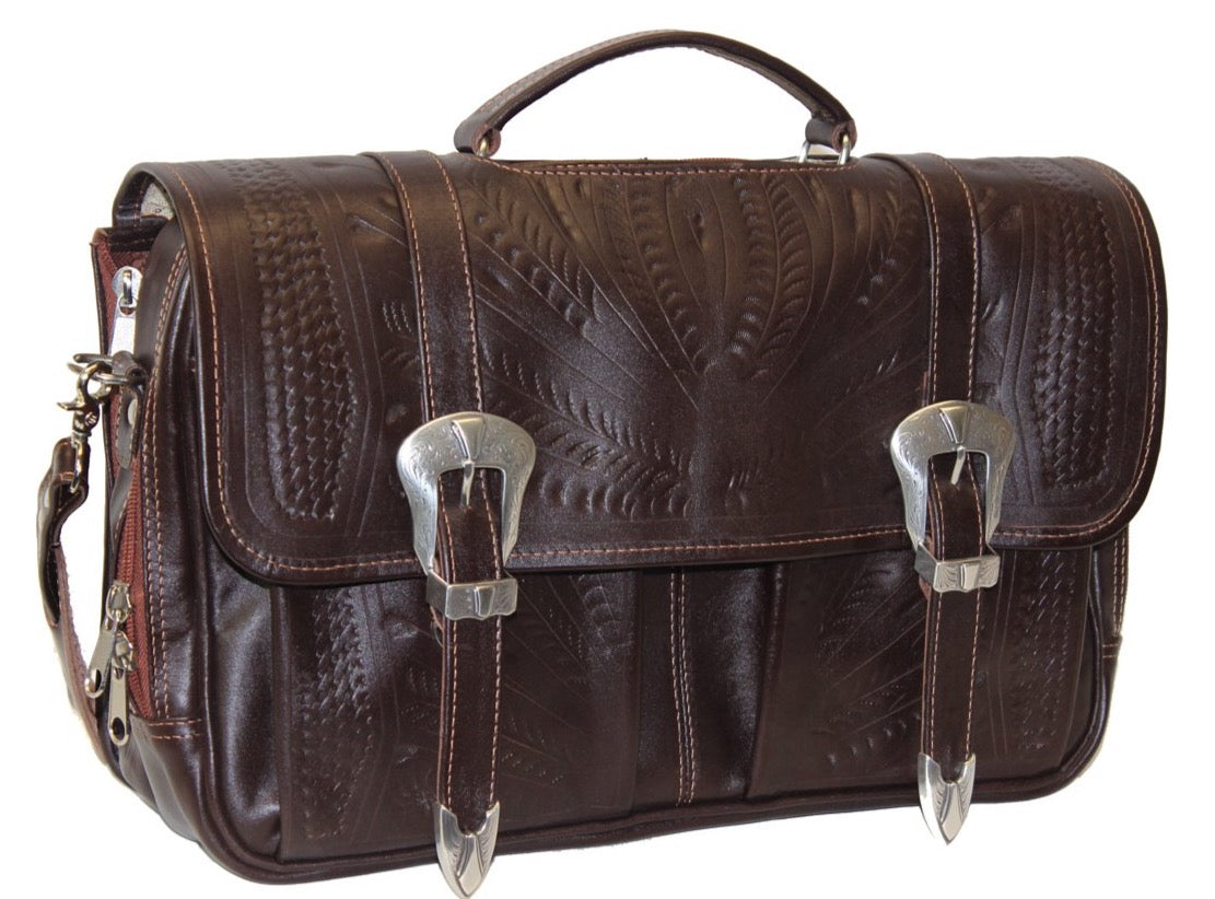 Briefcase. Hand Tooled Leather, Laptop Capacity, and Cotton Lining ...